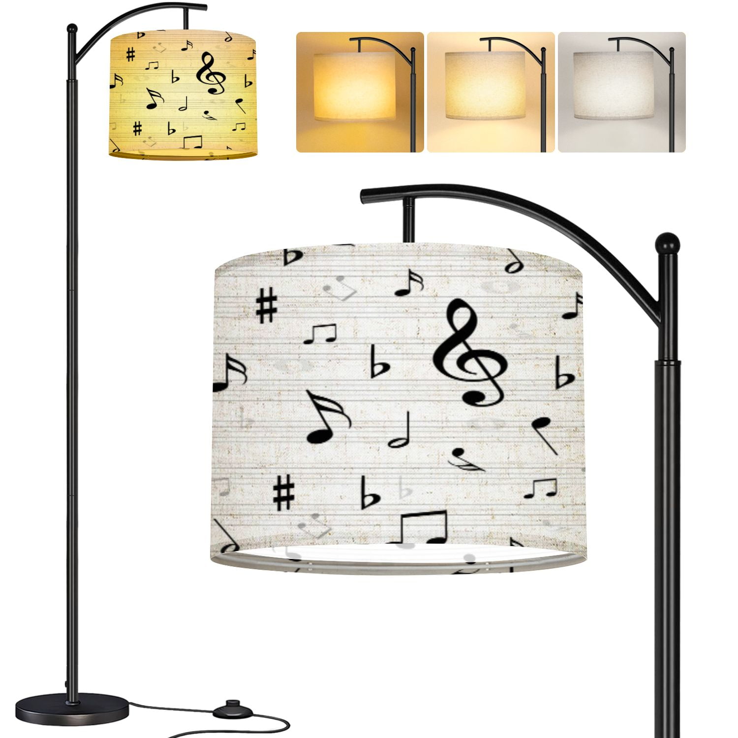 Arc Floor Lamp Music notes seamless Tall Modern Standing Lamp LED ...