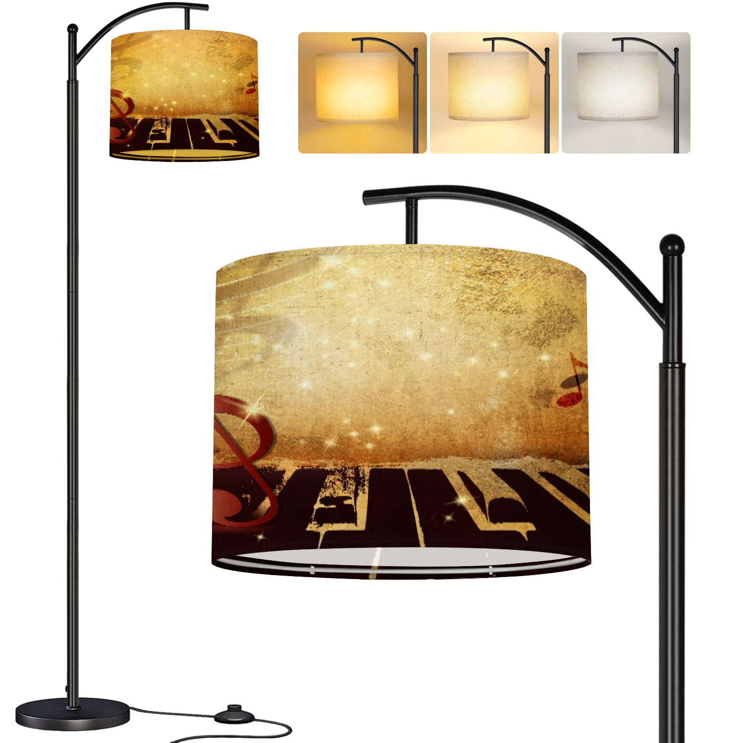 Arc Floor Lamp Music piano keys music notes treble clef Tall Modern ...