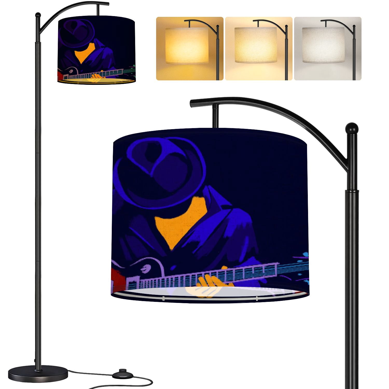 Arc Floor Lamp Musician guitar Performer Blues jazz Tall Modern ...