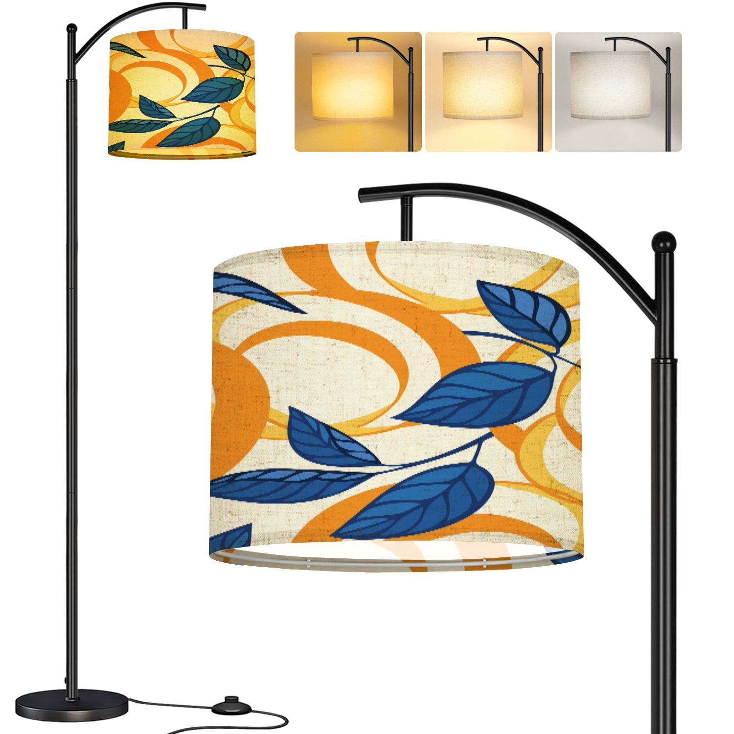 Arc Floor Lamp Nature botanical Lemon peel twist Curved Tall Modern ...