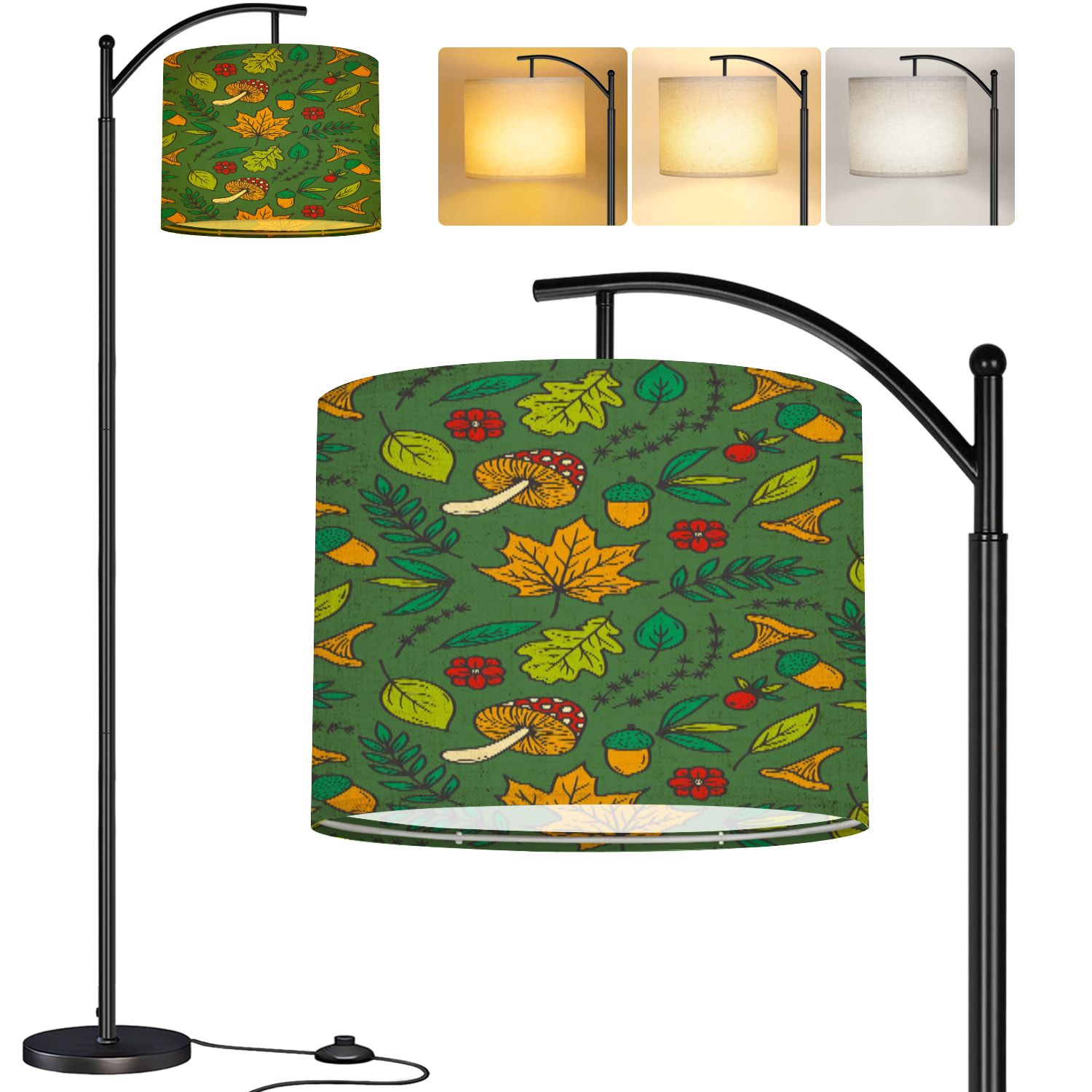 Arc Floor Lamp Nature forest foliage Tall Modern Standing Lamp LED ...