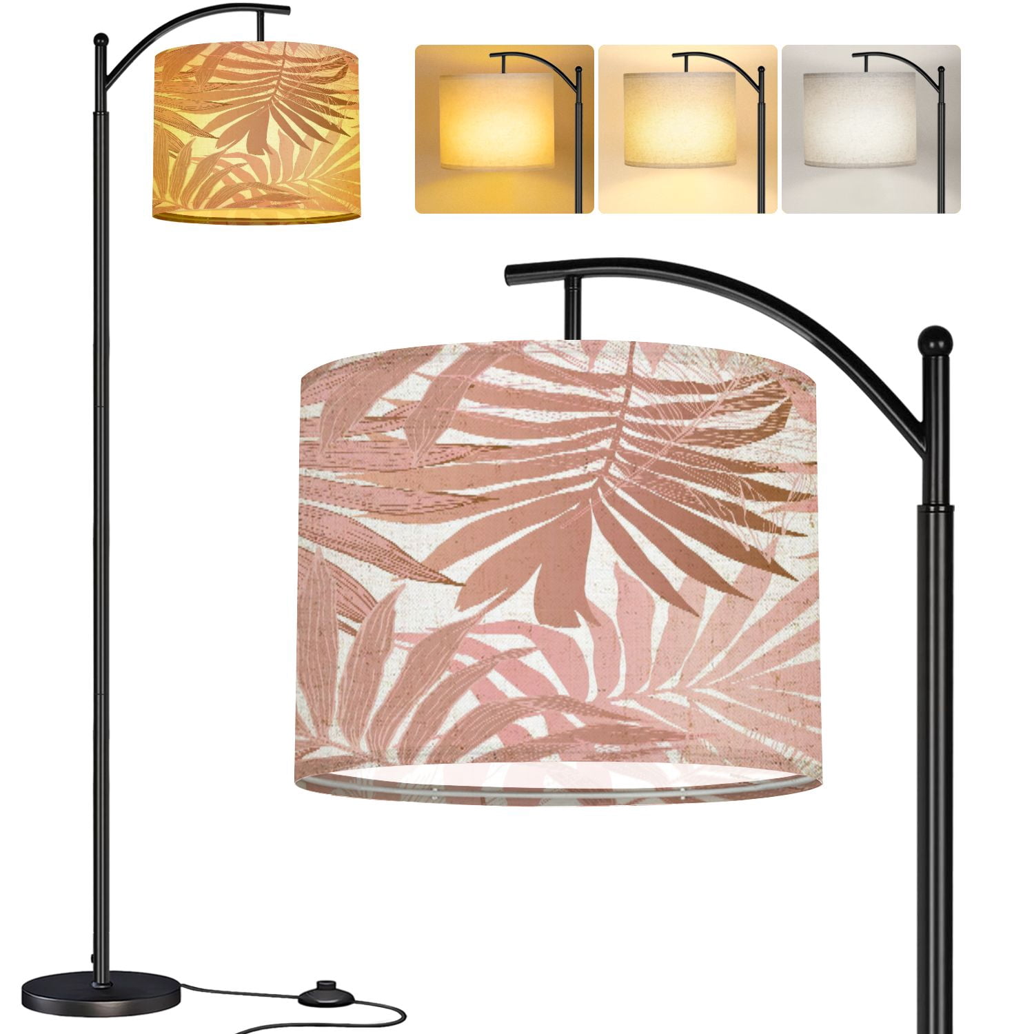 Arc Floor Lamp Nature seamless pattern Hand drawn abstract tropical ...