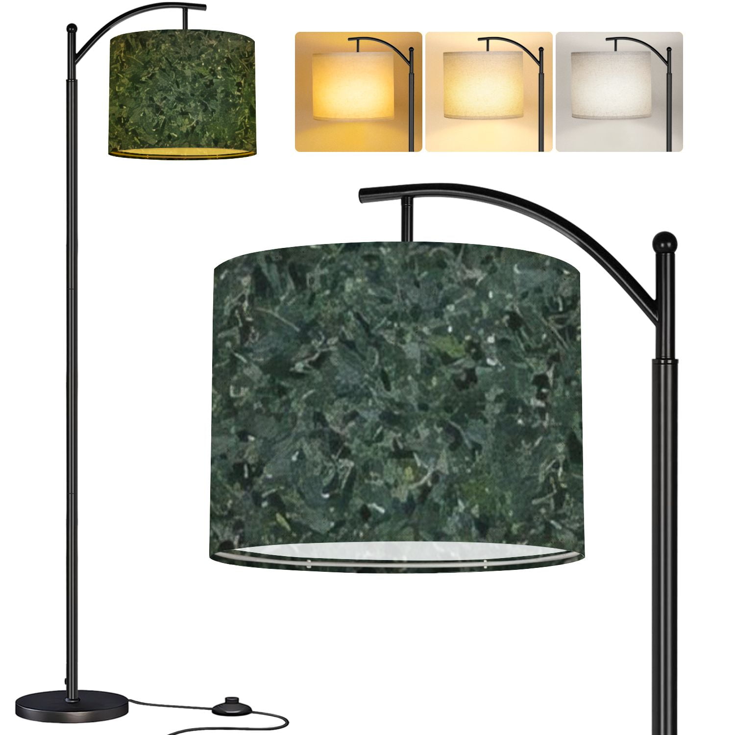 Arc Floor Lamp Neutral colored green modern grungy recycled speckled ...
