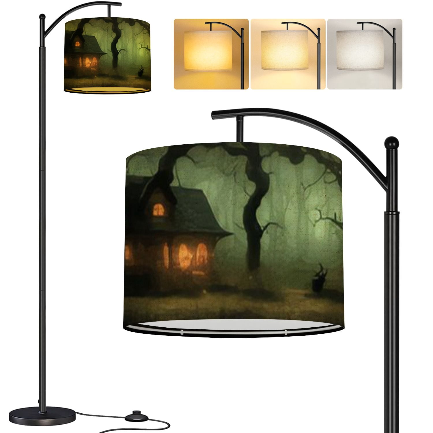 Arc Floor Lamp Night moonlight fantastic spooky house dark spooky wind ...