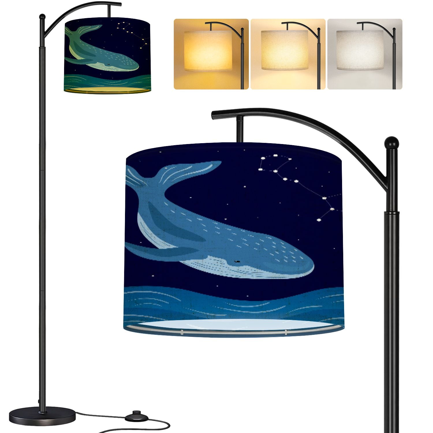 Arc Floor Lamp Night sea whale starry sky Cetus constellation Tall ...