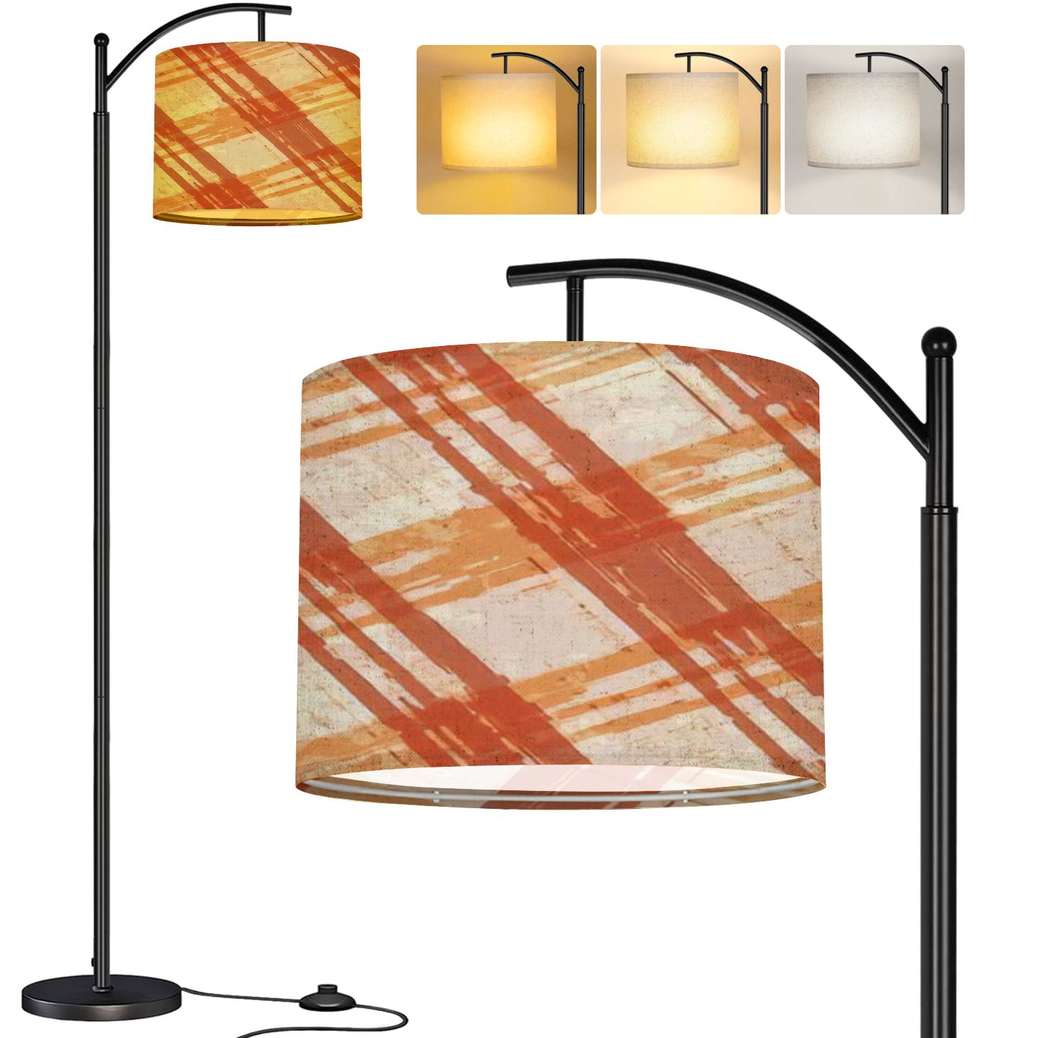 Arc Floor Lamp Orange yellow modern tartan plaid Scottish seamless ...
