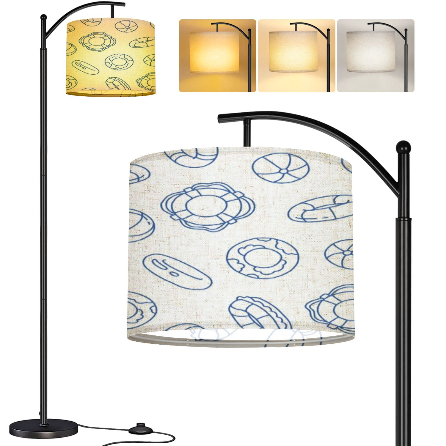 Arc Floor Lamp Outline Swim Ring Seamless Pattern for Print Decoration ...