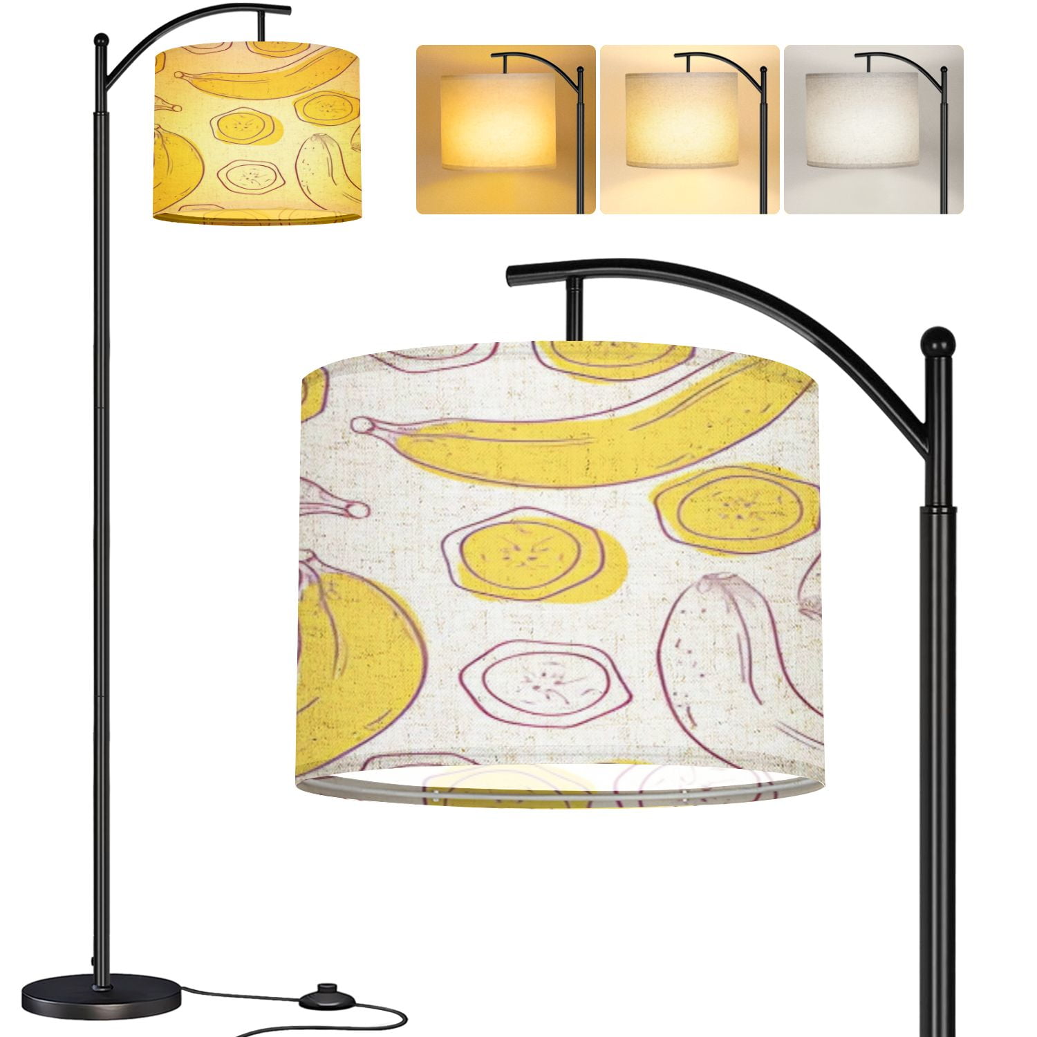 Arc Floor Lamp Outline stylized seamless pattern banana Tall Modern ...