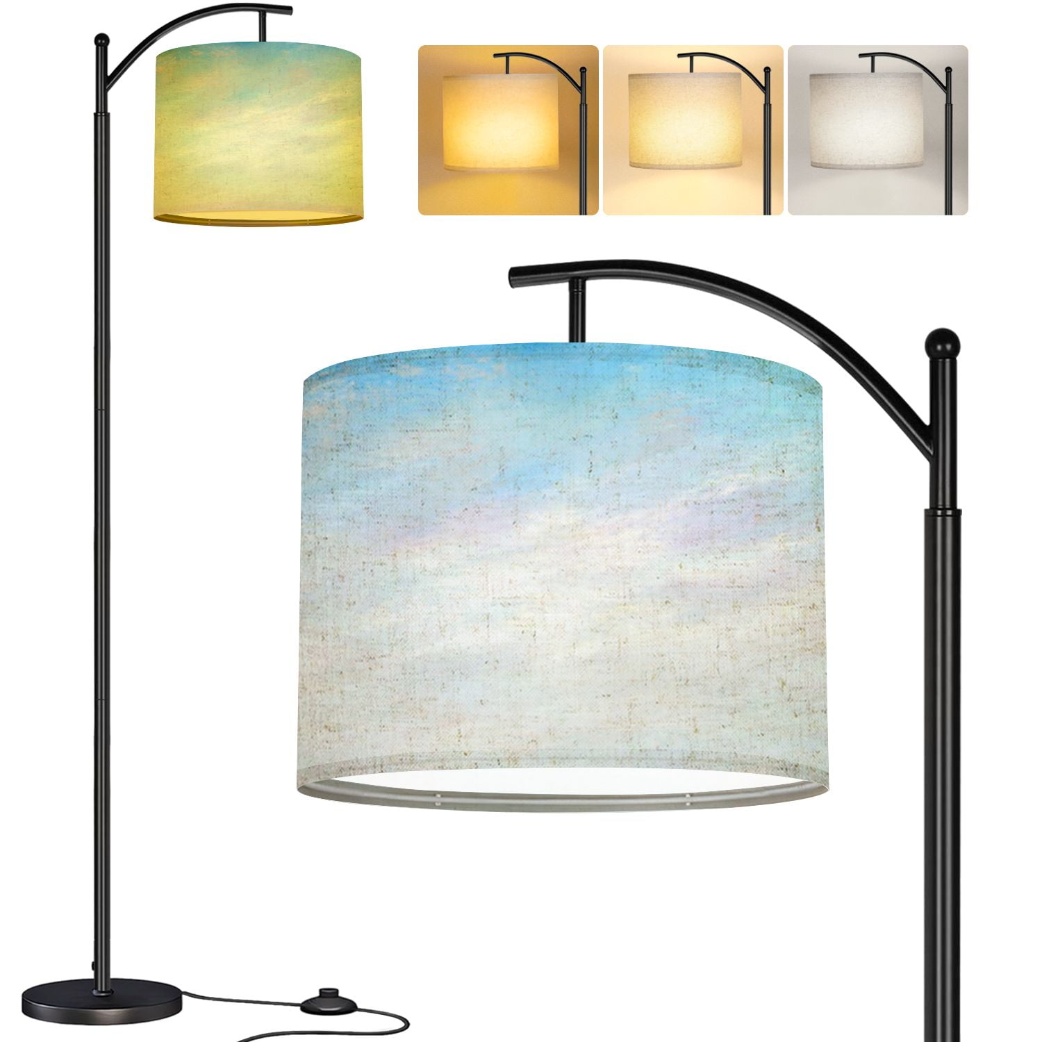 Arc Floor Lamp Painted summer sky Tall Modern Standing Lamp LED ...