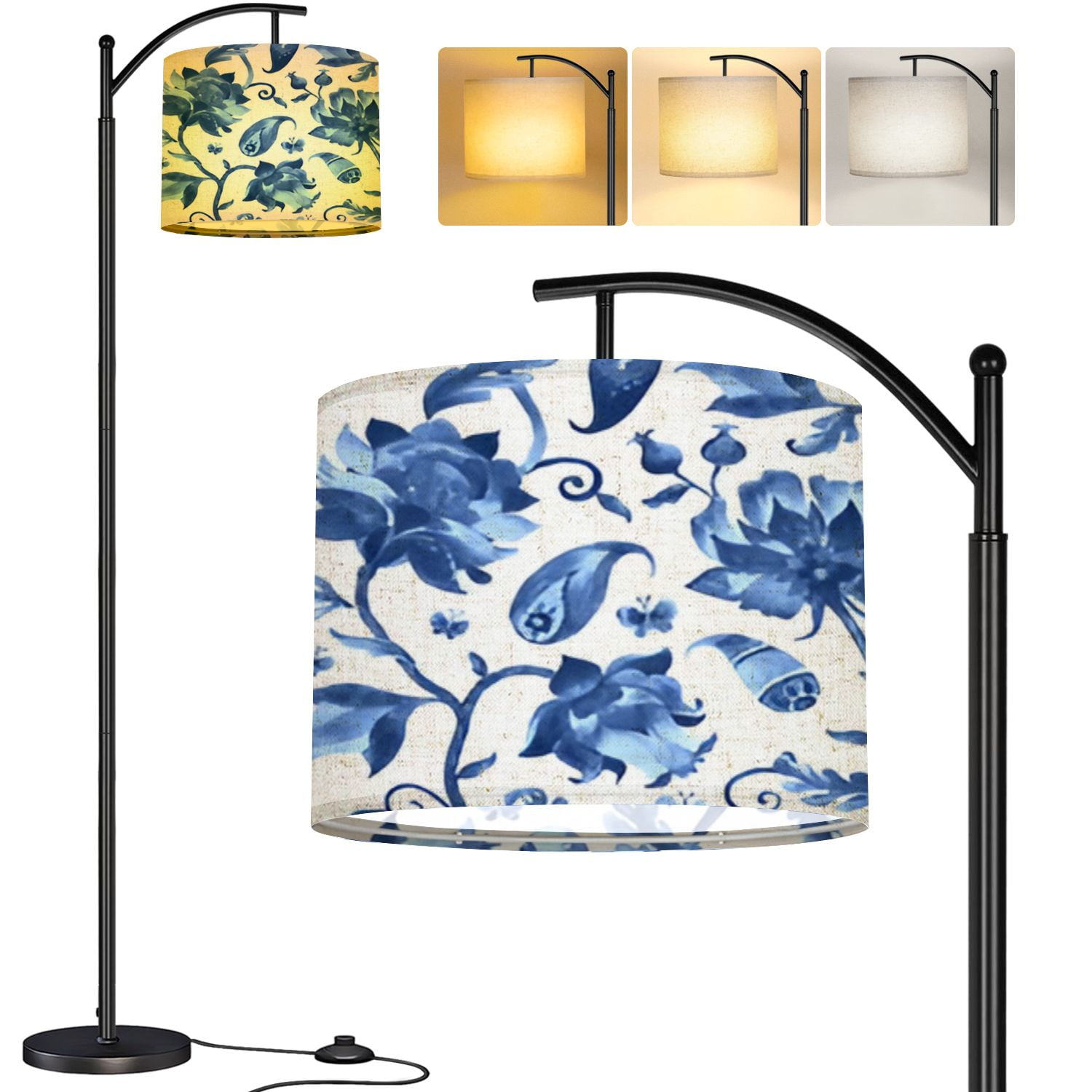 Arc Floor Lamp Paisley watercolor floral pattern tile flowers flores ...