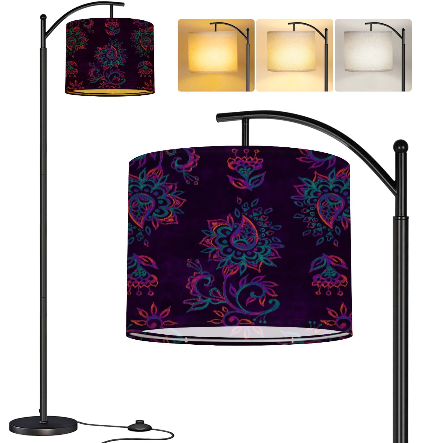 Arc Floor Lamp Paisley watercolor floral tile flowers flores tulips ...