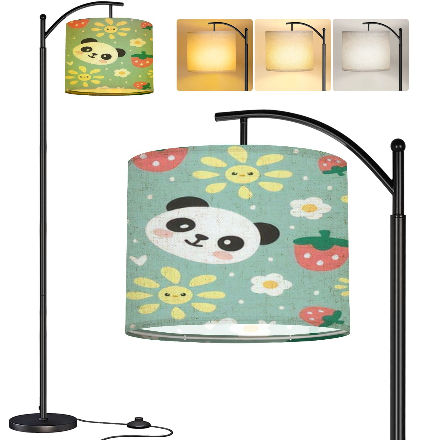 Arc Floor Lamp Panda bear kids scandinavian style seamless pattern ...