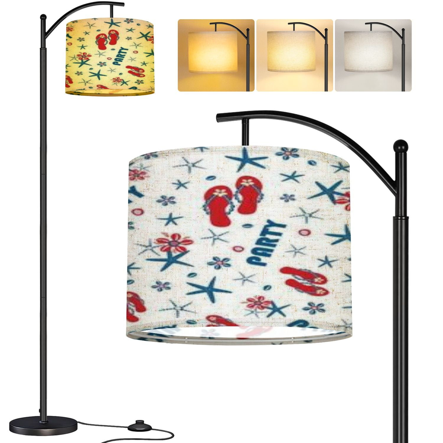 Arc Floor Lamp Party flip flop seamless Red blue white backdrop ...