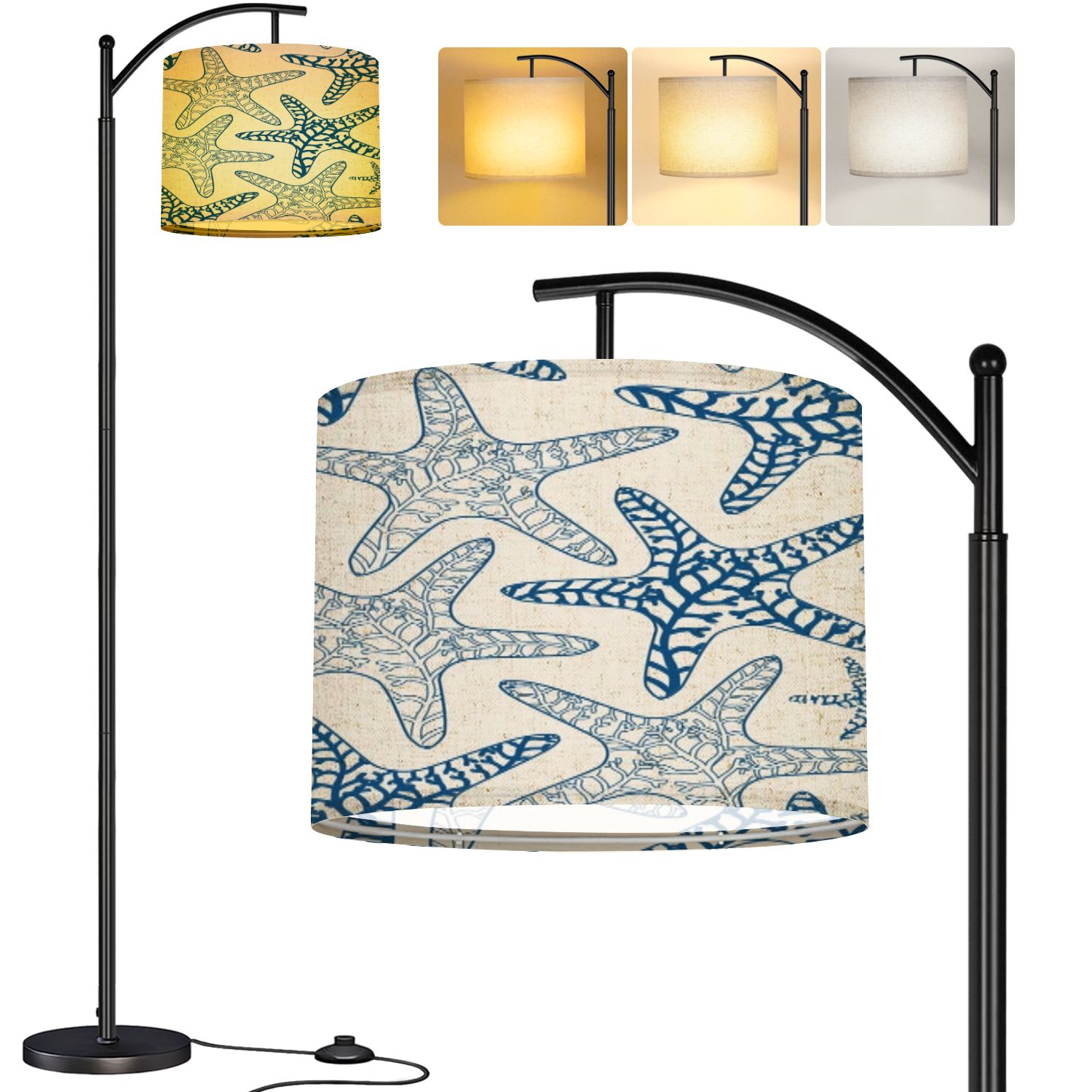 Arc Floor Lamp Pastel abstract blue starfish coral Surface design for ...
