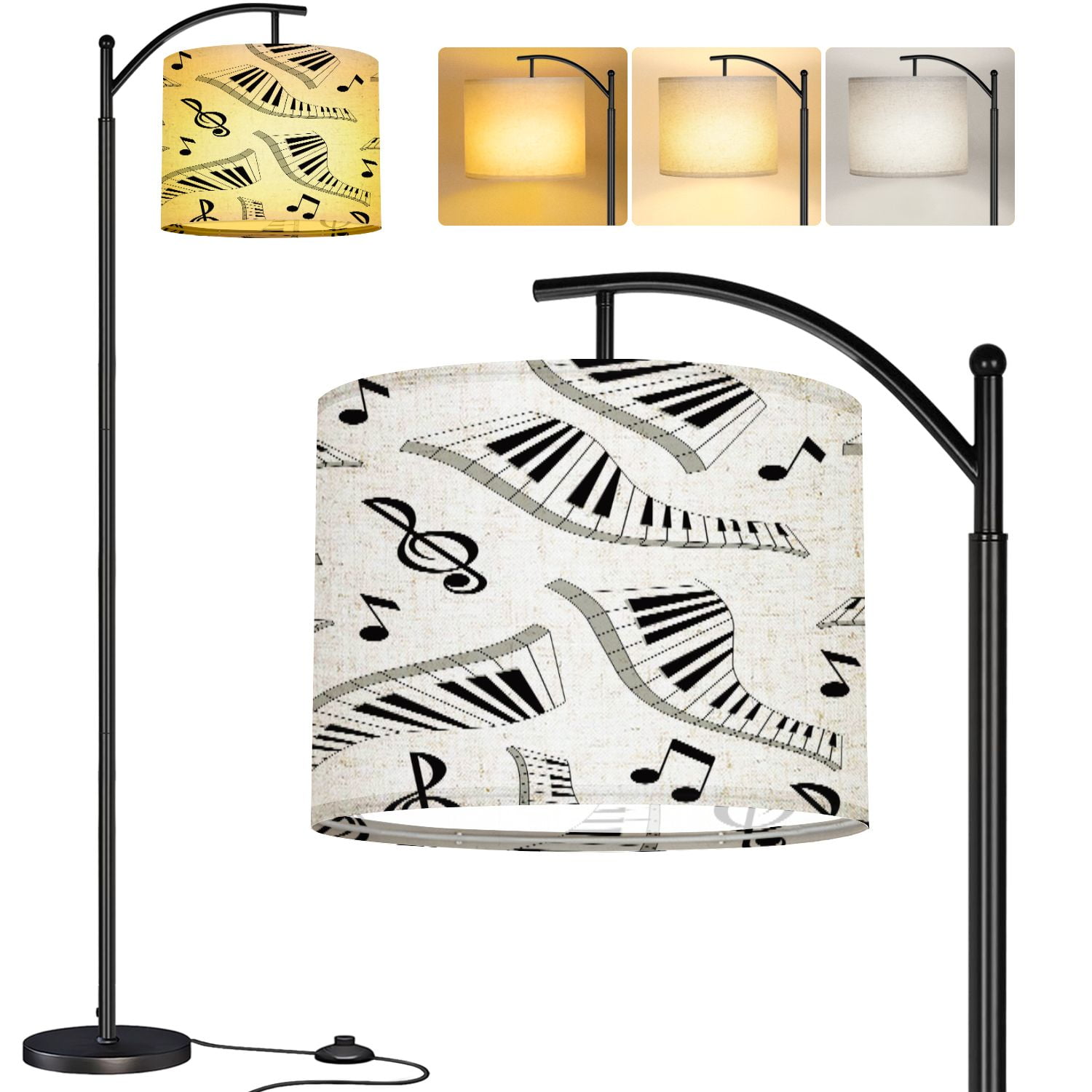Arc Floor Lamp Piano music stave Music Seamless pattern musical ...