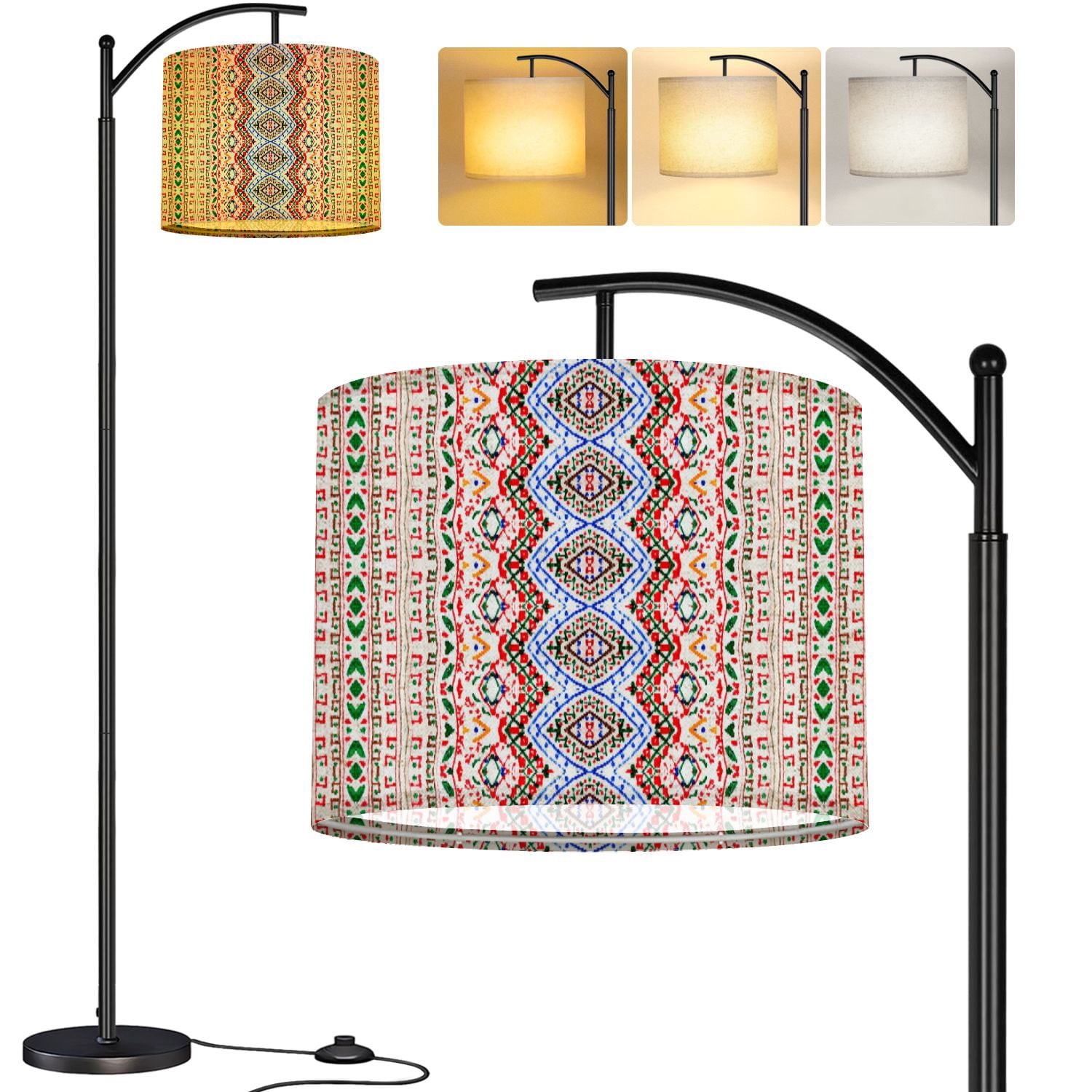 Arc Floor Lamp Pink Color Bohemian Pattern Abstract Boho Wave Seamless ...