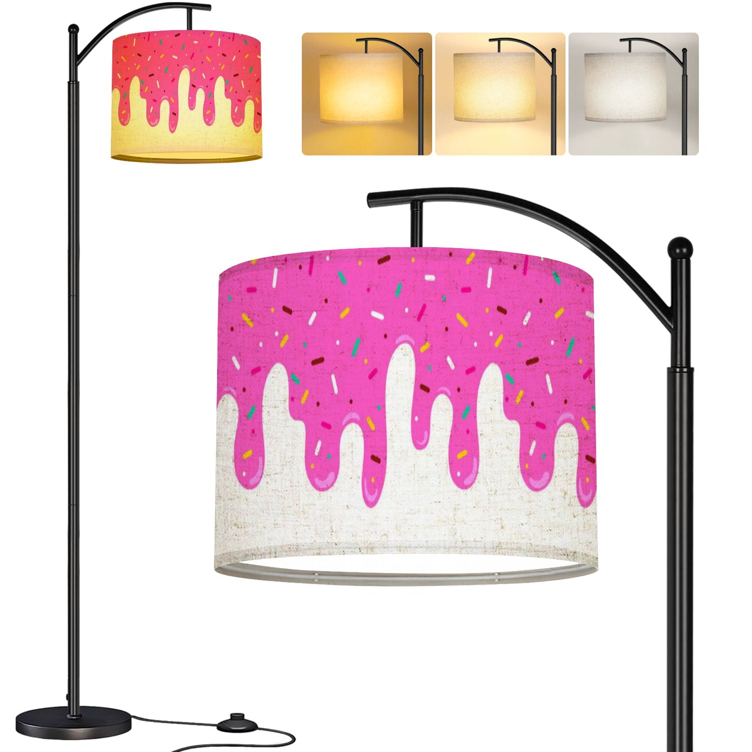 Arc Floor Lamp Pink ice cream melted colorful cute candy sprinkles long ...