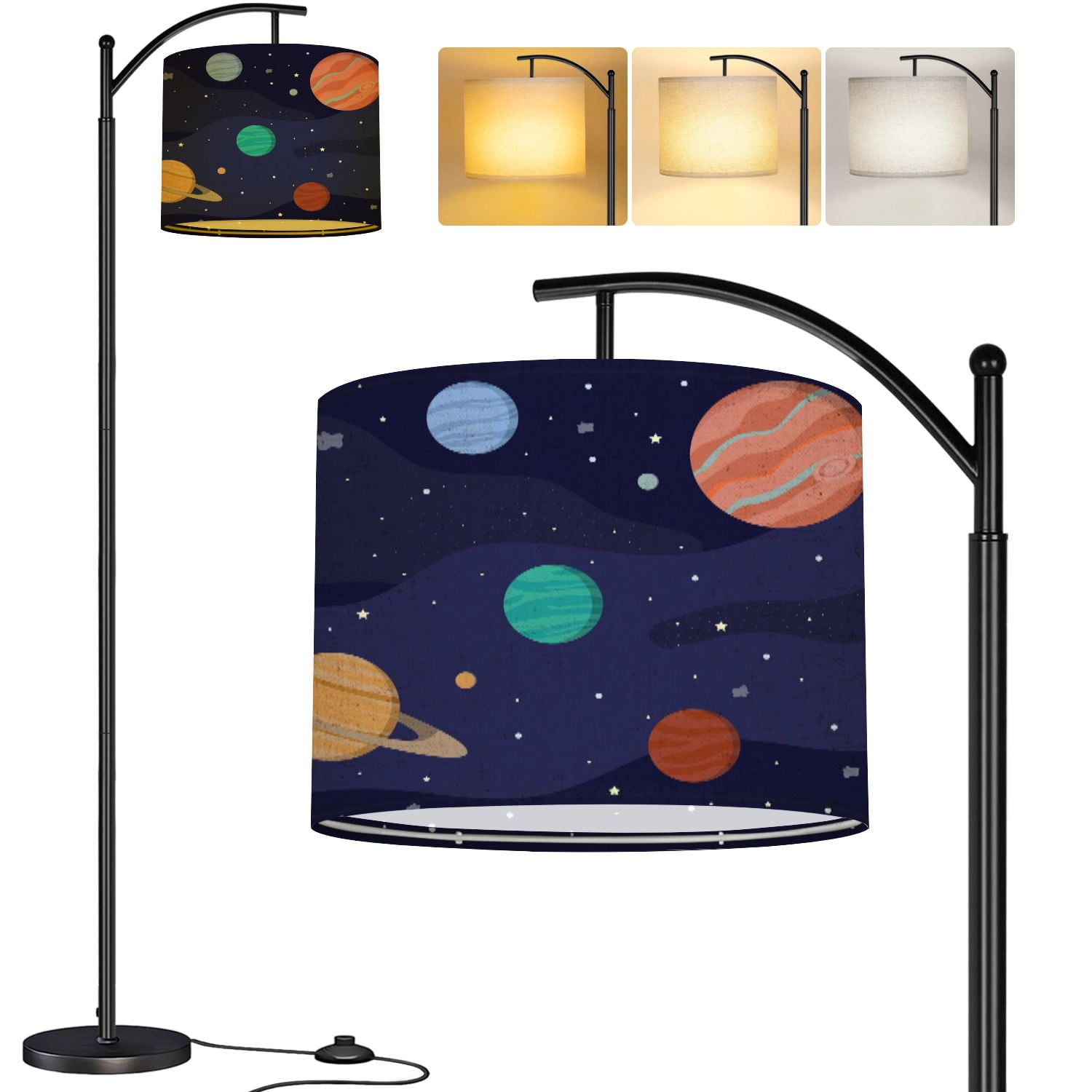 Arc Floor Lamp Planets space stars cartoon style Solar system Tall ...