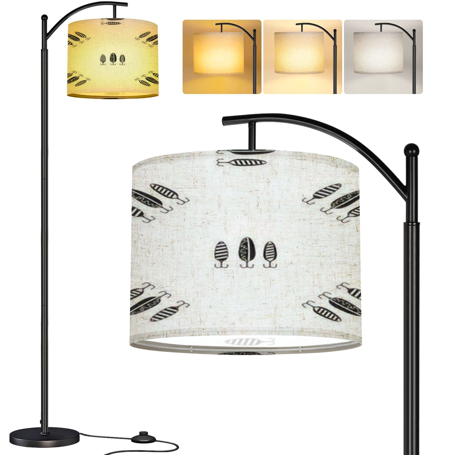 Arc Floor Lamp Plastic fishing lure repeat seamless black color for any ...