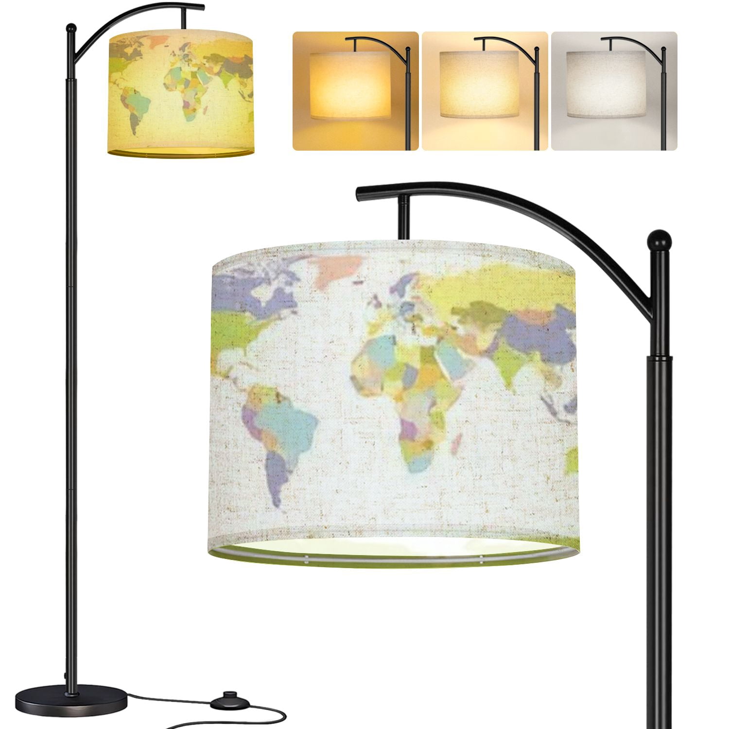 Arc Floor Lamp Political detail world map separated country Tall Modern ...