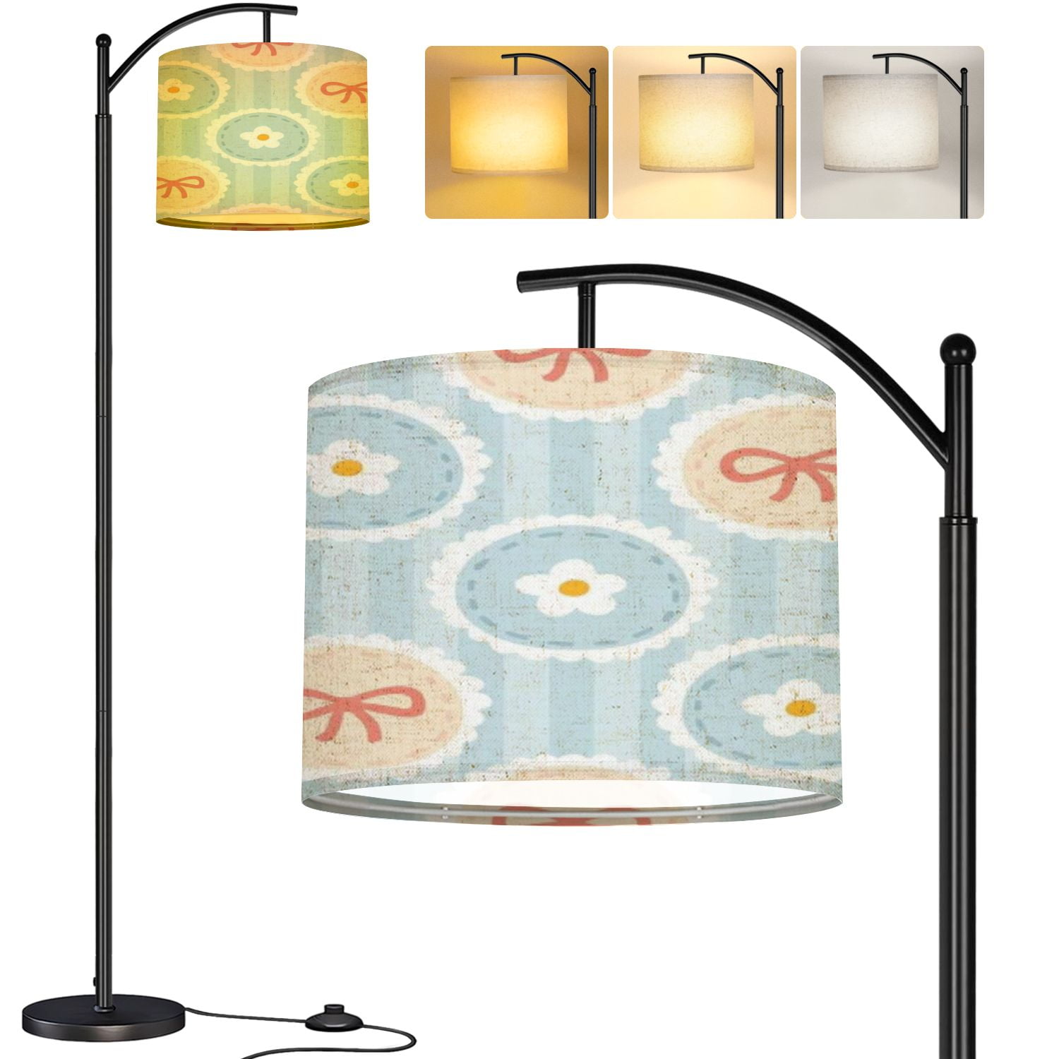 Arc Floor Lamp Preppy flirty bow flower frame seamless striped cute ...