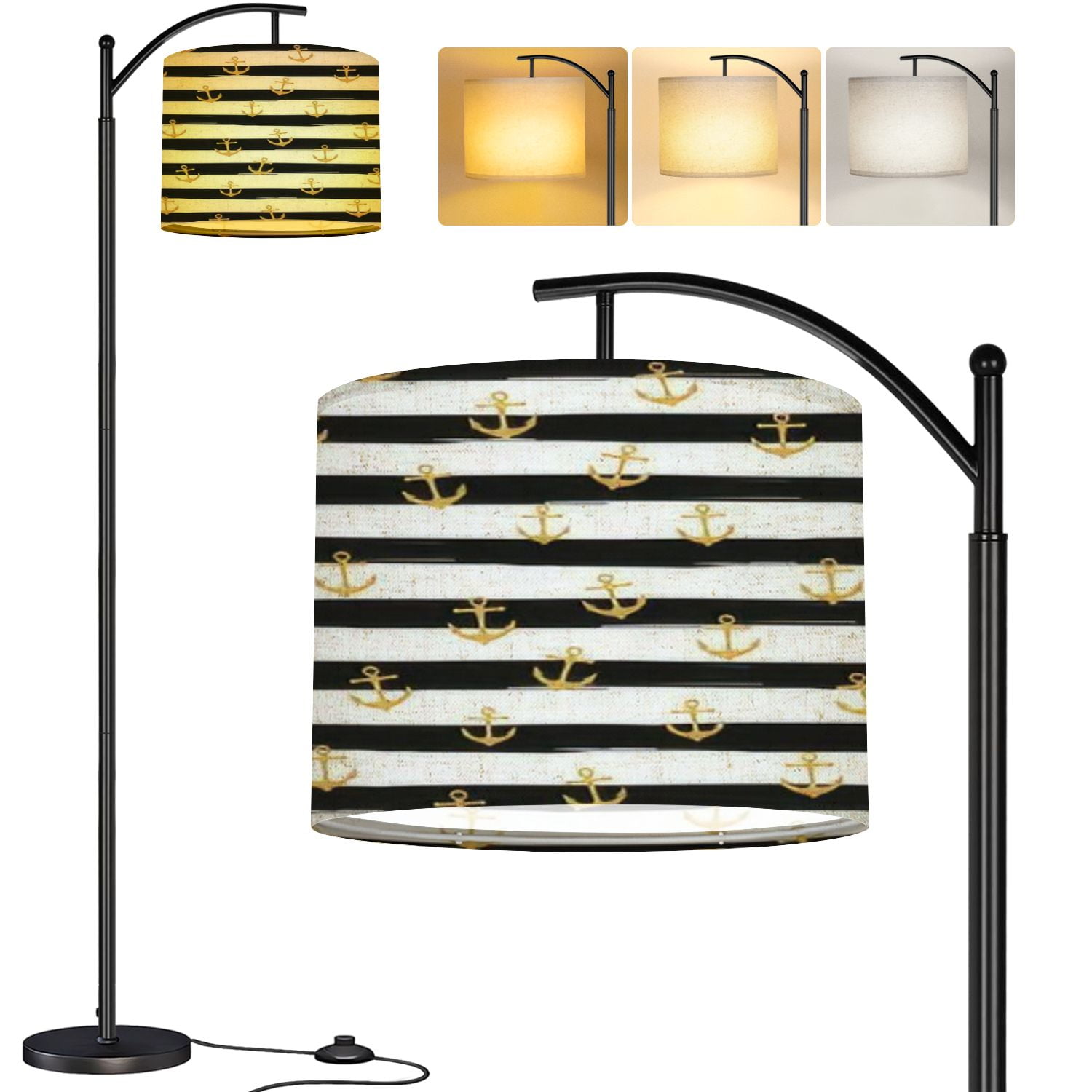 Arc Floor Lamp Pretty Summer seamless Gold glitter confetti striped ...