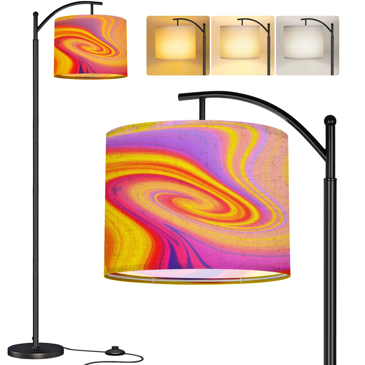 Arc Floor Lamp Psychedelic patterns abstract backgrounds multi coloured ...