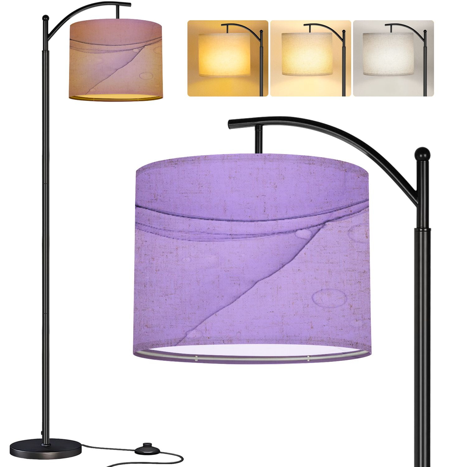 Arc Floor Lamp Purple Liquid Paint Waves Grey Alcohol Art Abstract ...