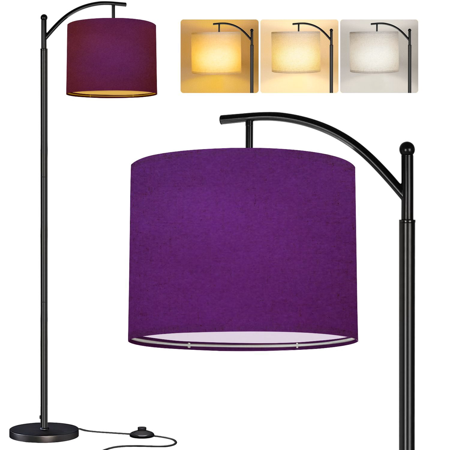 Arc Floor Lamp Purple felt texture abstract textile Tall Modern ...