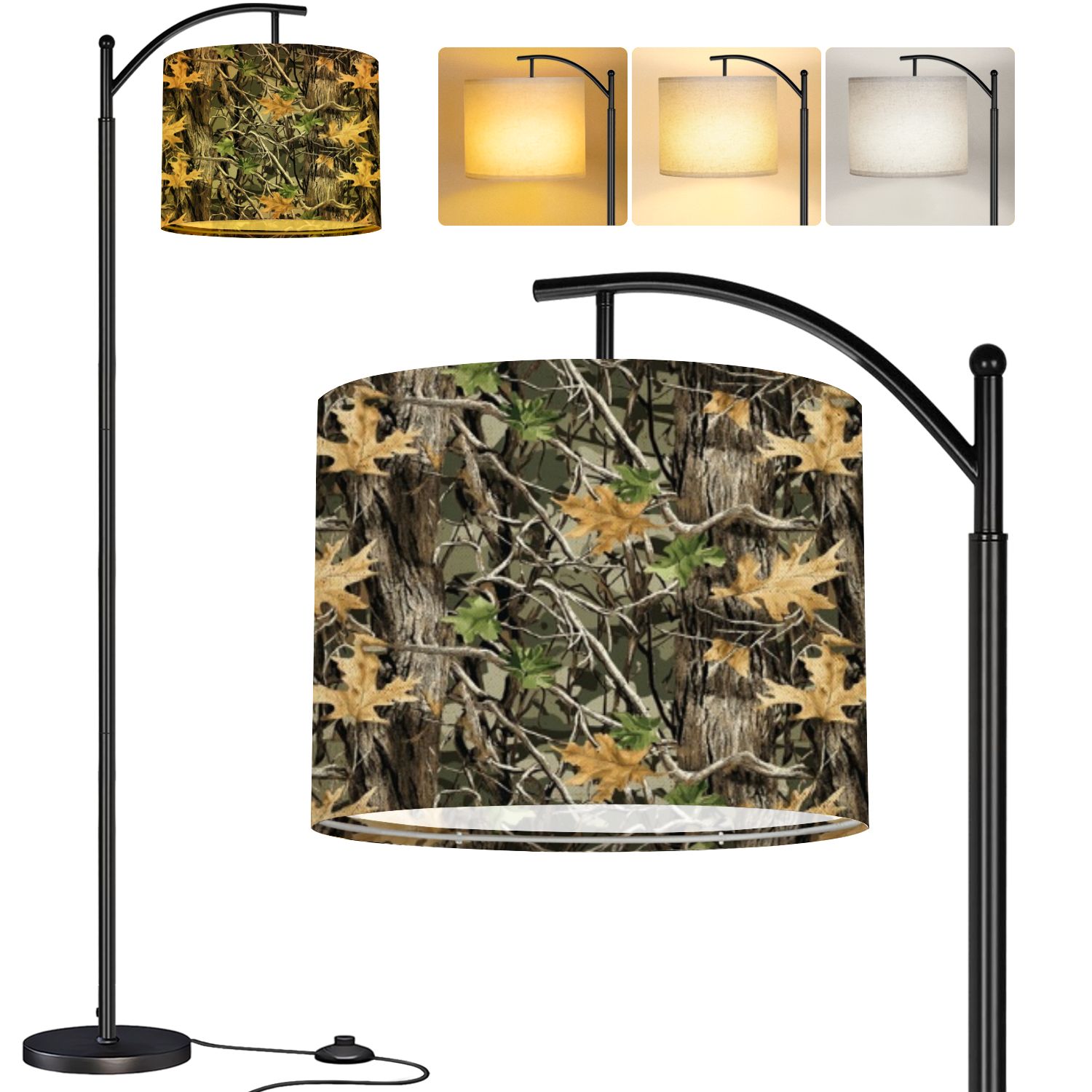 Arc Floor Lamp Real Tree Camouflage for hunting shirt Forest real tree ...