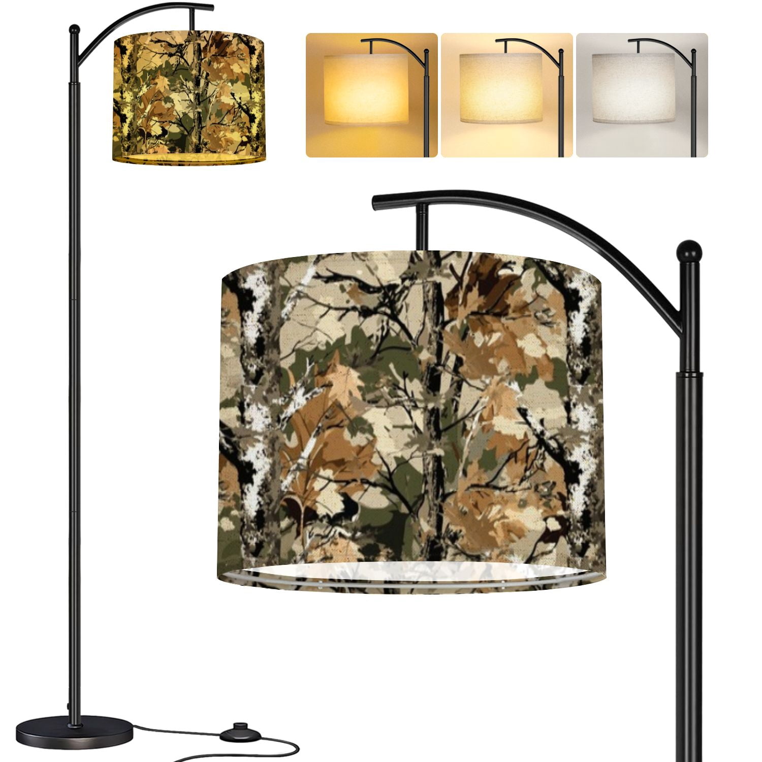 Arc Floor Lamp Real tree forest camouflage seamless pattern design ...