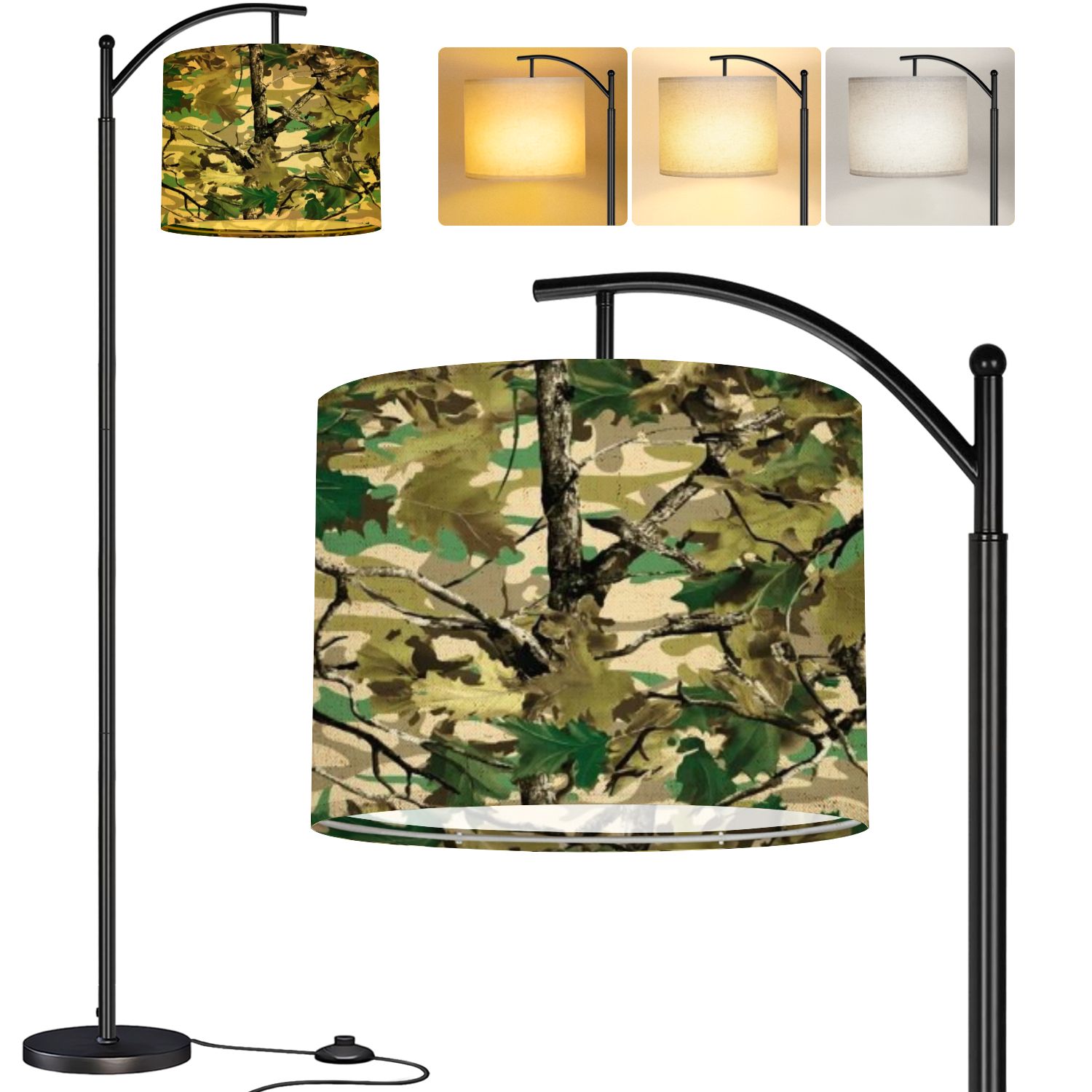 Arc Floor Lamp Real tree forest camouflage seamless pattern design ...