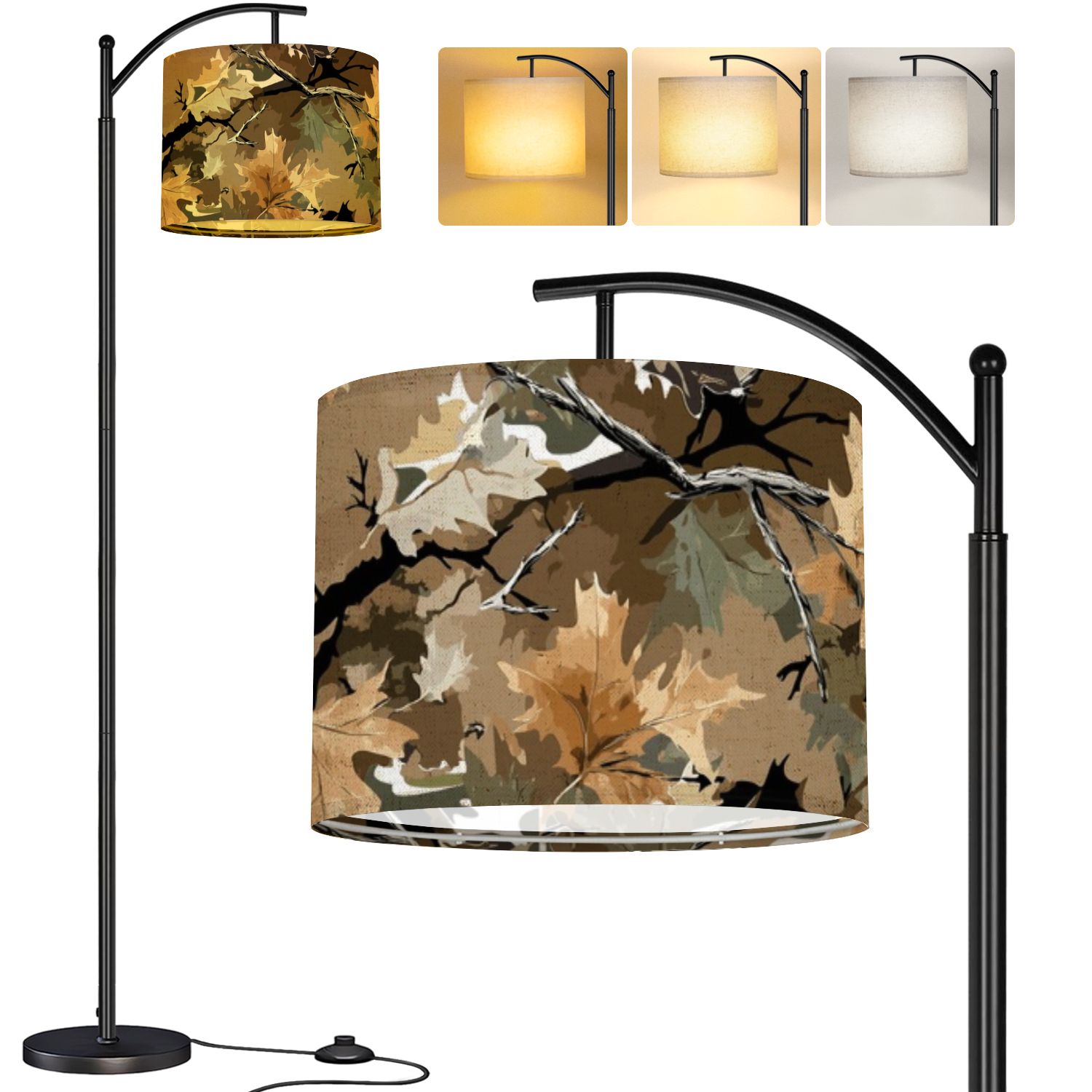 Arc Floor Lamp Real tree forest camouflage seamless pattern design ...