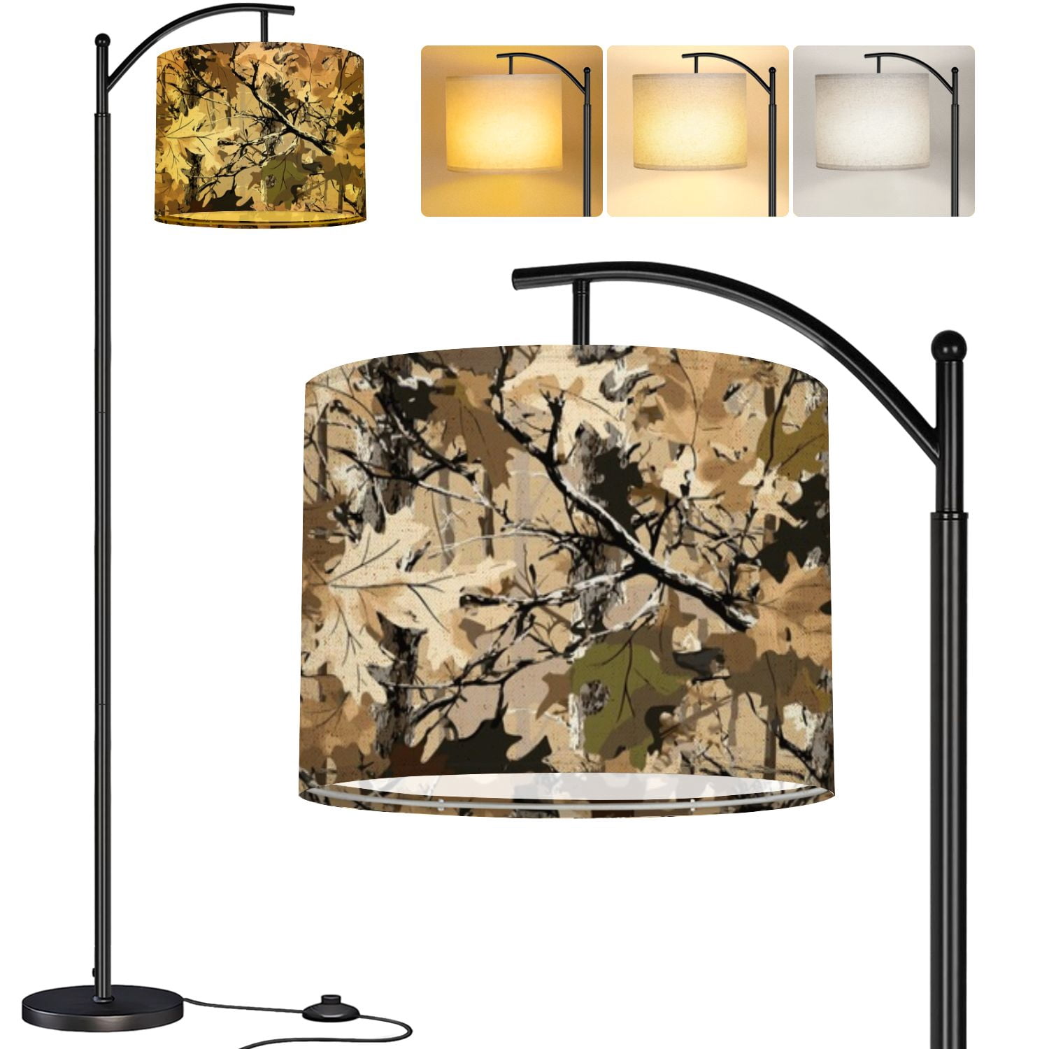 Arc Floor Lamp Real tree forest camouflage seamless pattern design ...
