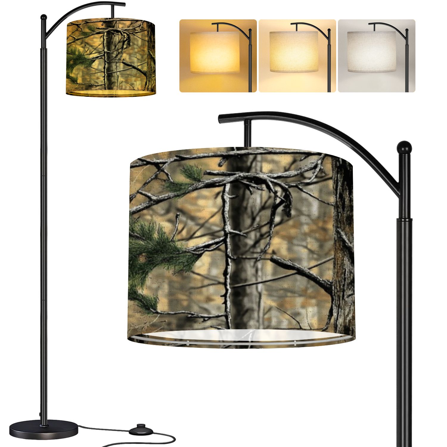 Arc Floor Lamp Real tree forest camouflage seamless pattern design ...