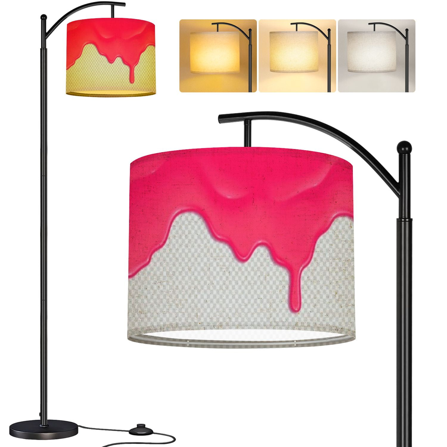 Arc Floor Lamp Realistic 3D dripping glossy pink chewing gum ...