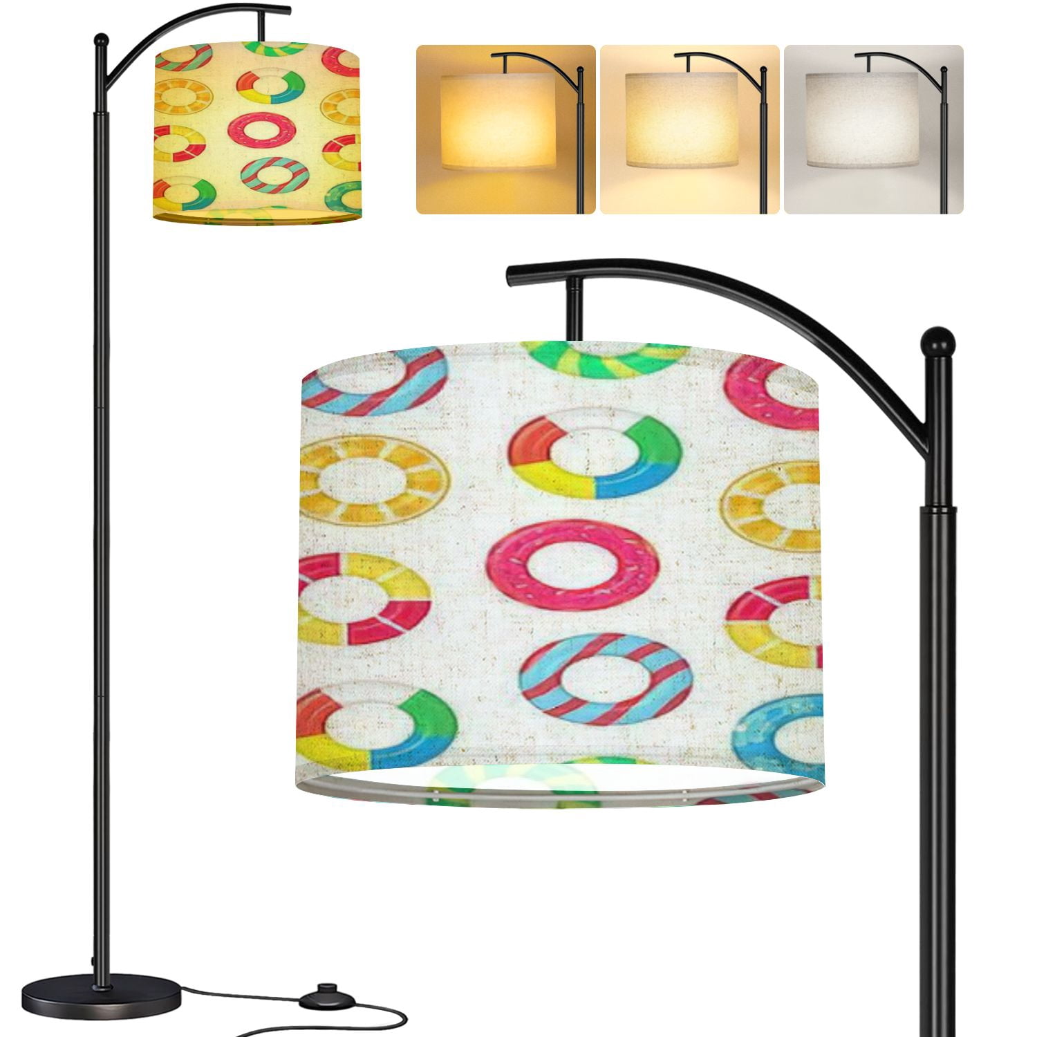 Arc Floor Lamp Realistic Detailed 3d Life Buoy Swimming Rings Seamless ...
