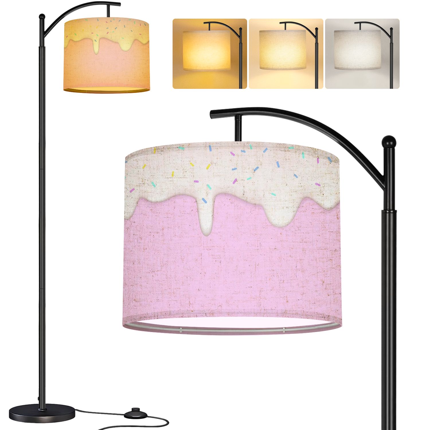 Arc Floor Lamp Realistic drip cream drops sprinkles pink Melted white ...