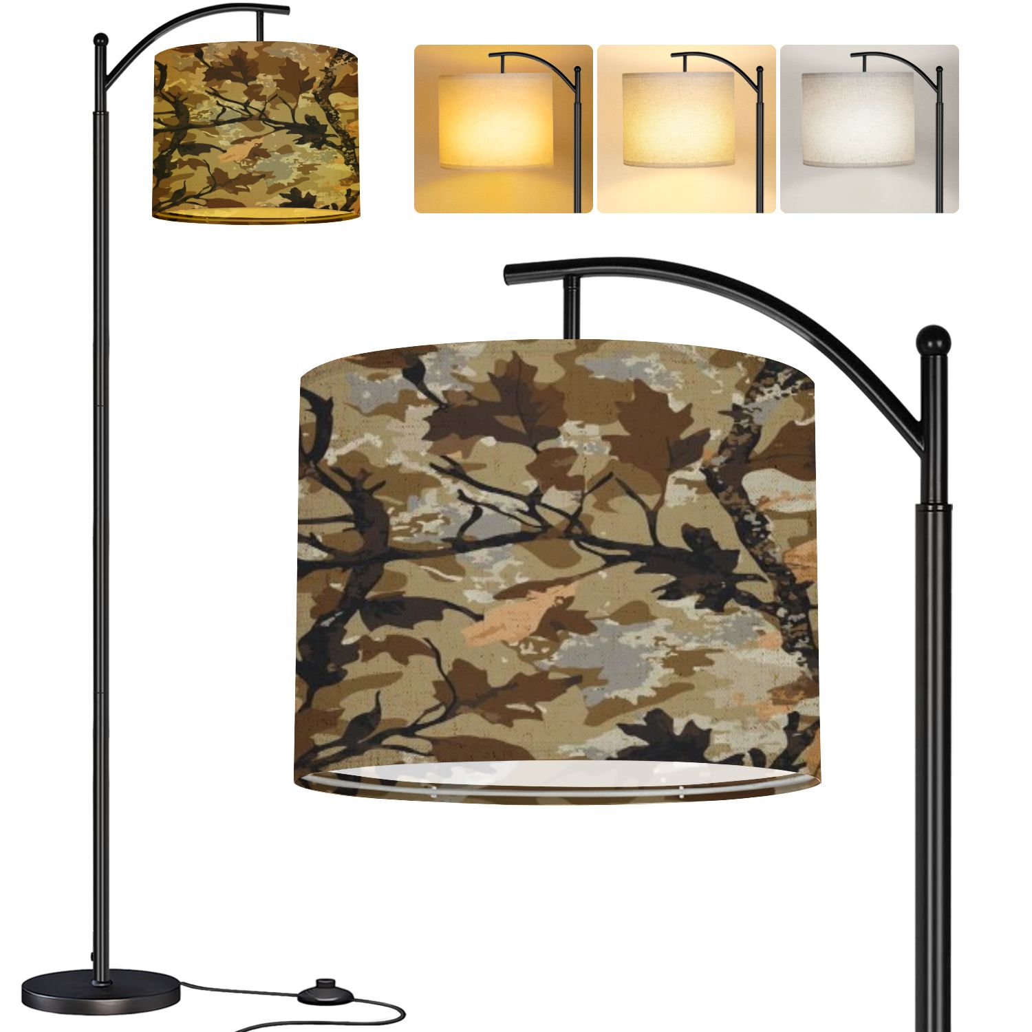 Arc Floor Lamp Realistic forest camouflage pattern for hunting Hunting ...