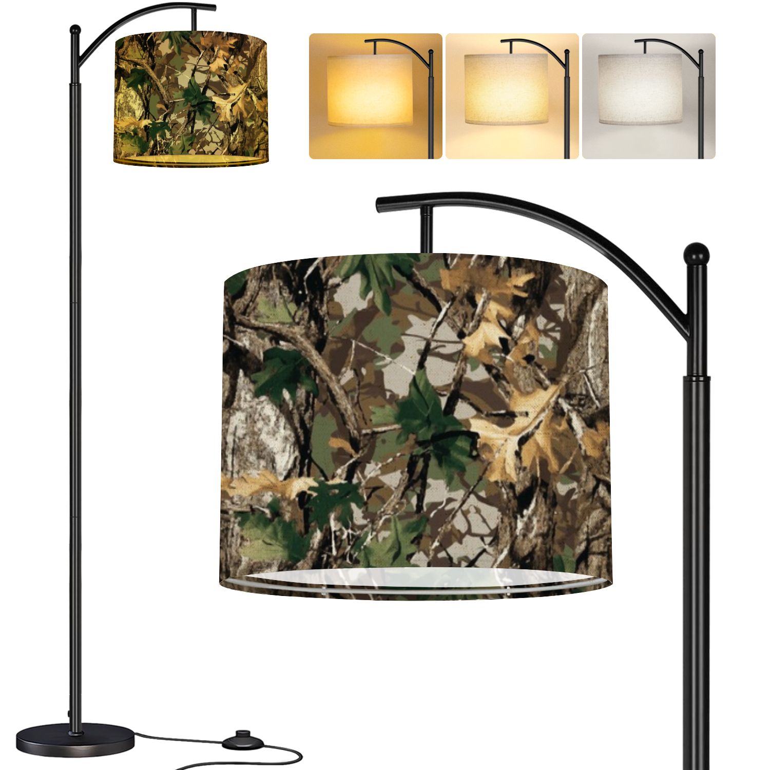 Arc Floor Lamp Realistic hunting camouflage seamless pattern design ...