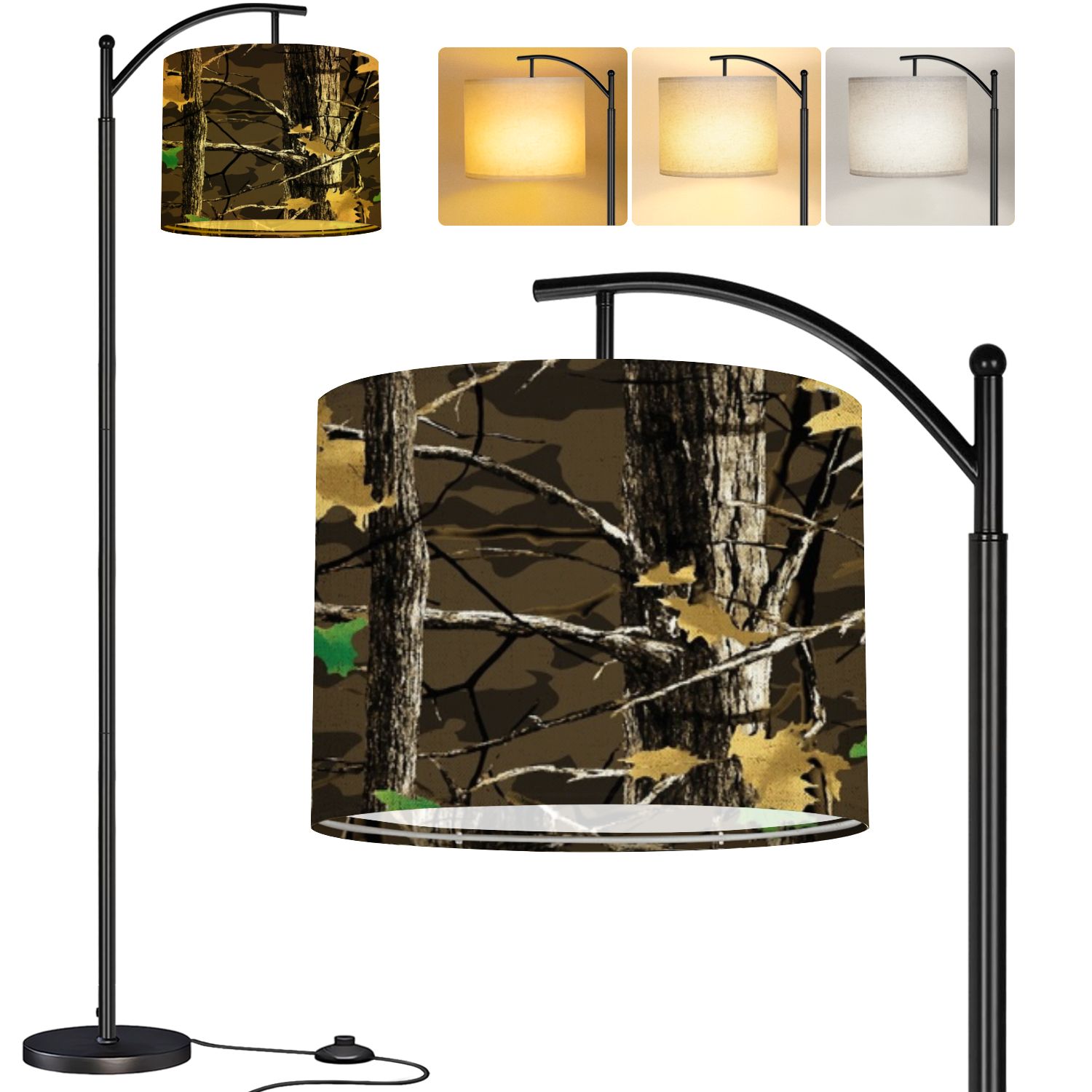 Arc Floor Lamp Realistic hunting camouflage seamless pattern design ...