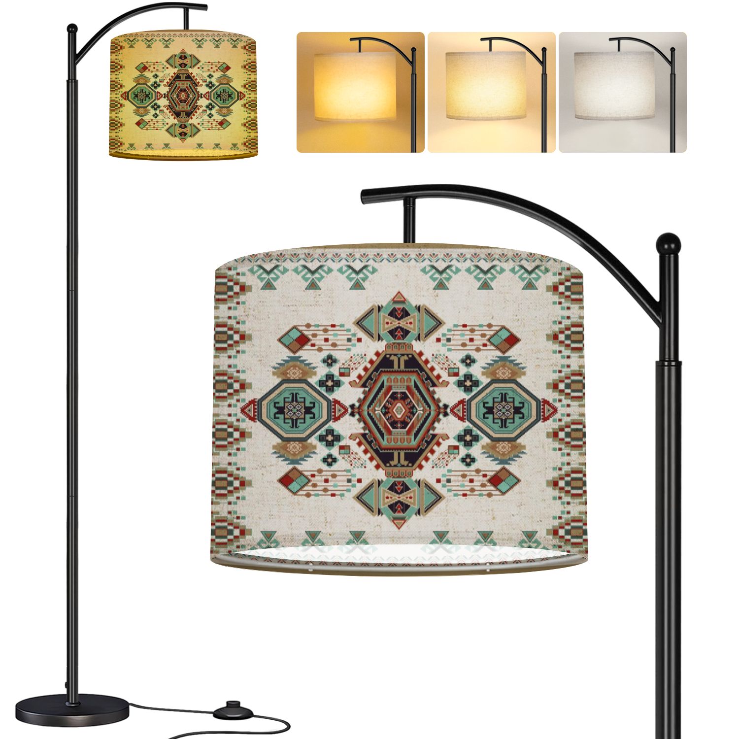 Arc Floor Lamp Rectangular design for carpet geometric ethnic ornaments ...