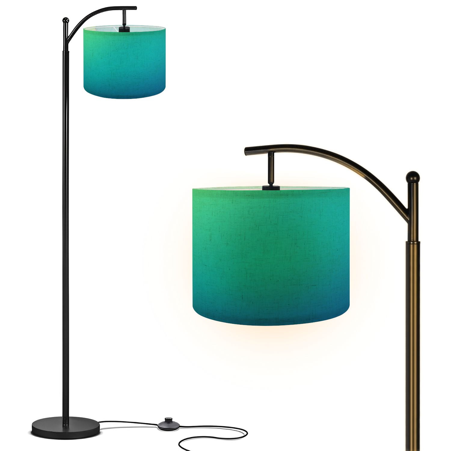 Arc Floor Lamp with Remote, Dimmable Bulb, Art Deco Arched Floor lamp ...
