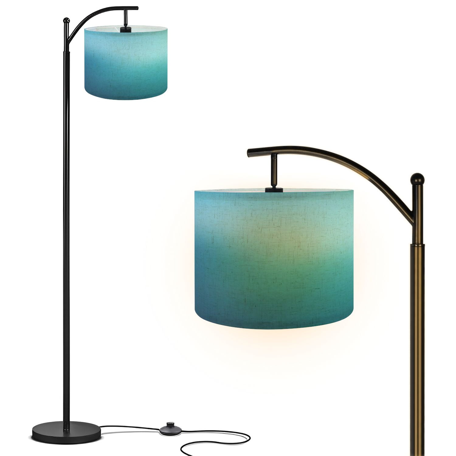 Arc Floor Lamp with Remote, Dimmable Bulb, Art Deco Arched Floor lamp ...