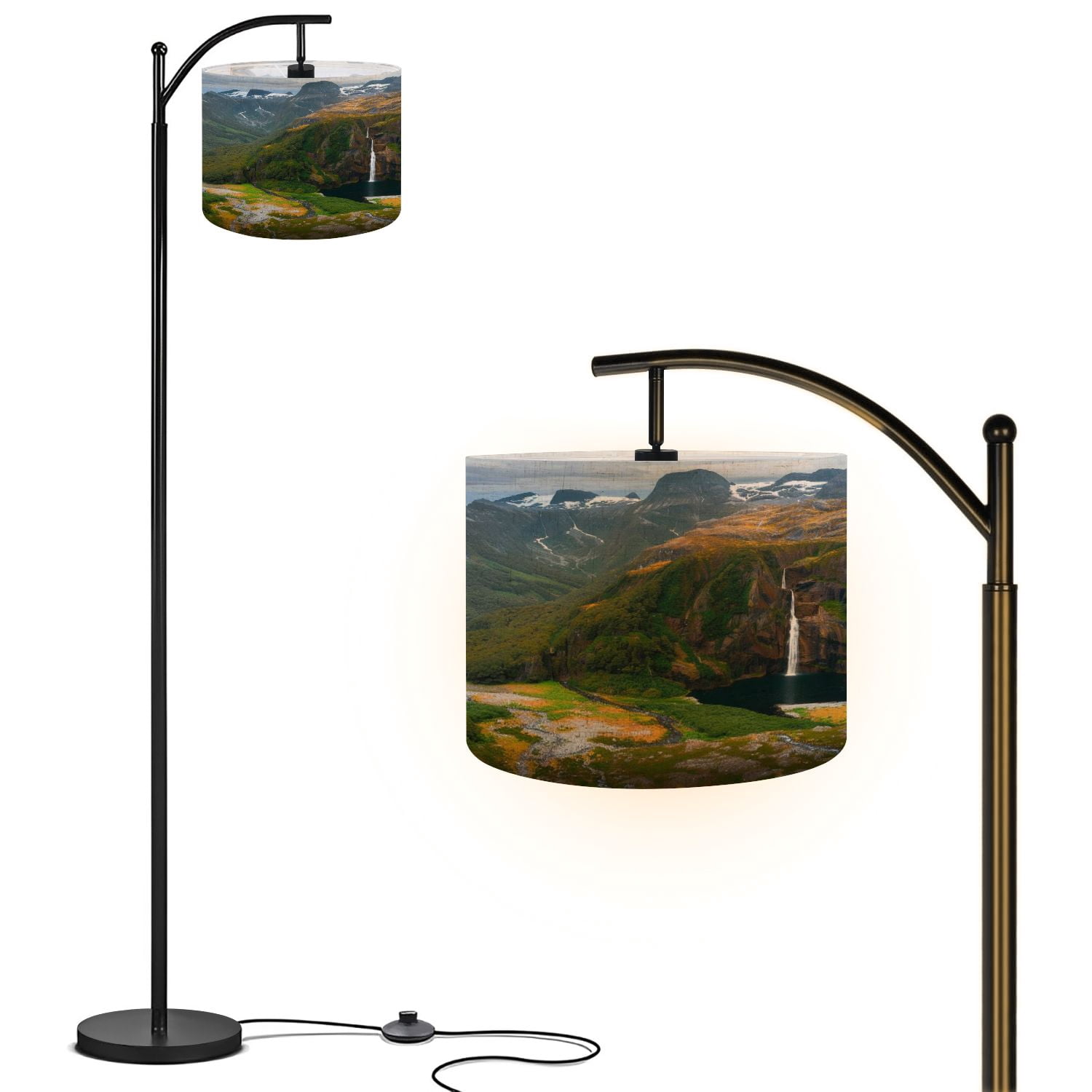 Arc Floor Lamp with Remote, Dimmable Bulb, Art Deco Arched Floor lamp ...
