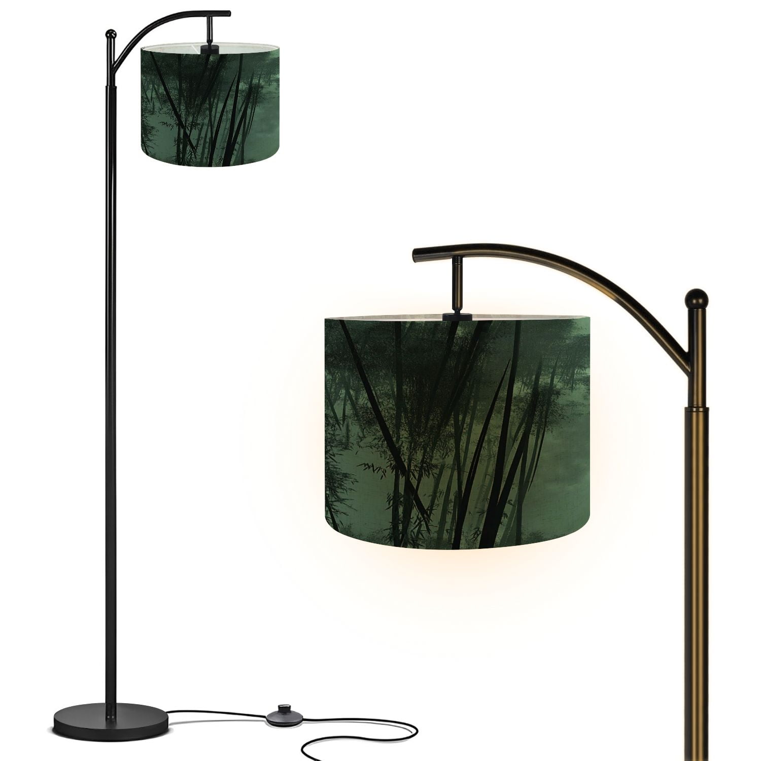 Arc Floor Lamp with Remote, Dimmable Bulb, Art Deco Arched Floor lamp ...