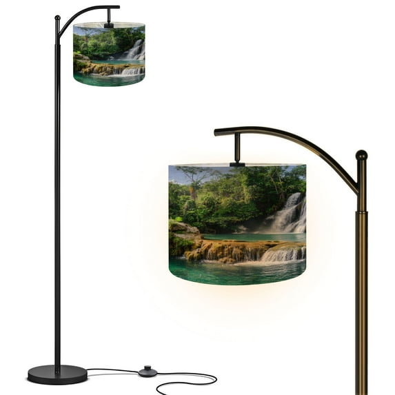 Arc Floor Lamp with Remote, Dimmable Bulb, Art Deco Arched Floor lamp ...