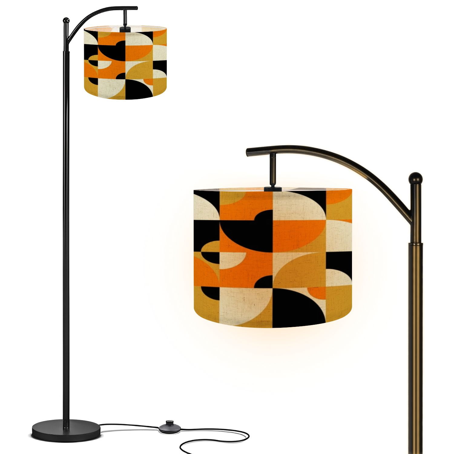 Arc Floor Lamp with Remote, Dimmable Bulb, Art Deco Arched Floor lamp ...