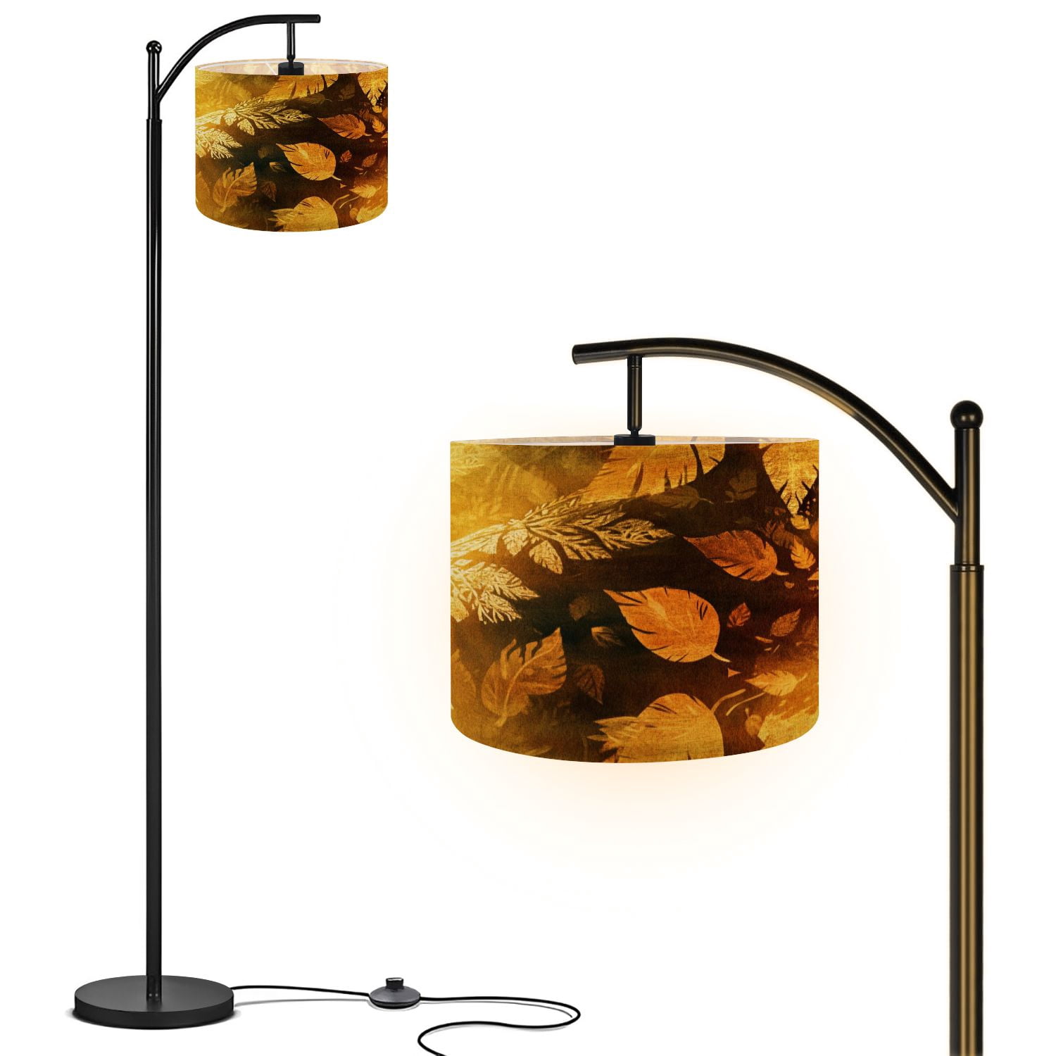 Arc Floor Lamp with Remote, Dimmable Bulb, Art Deco Arched Floor lamp ...