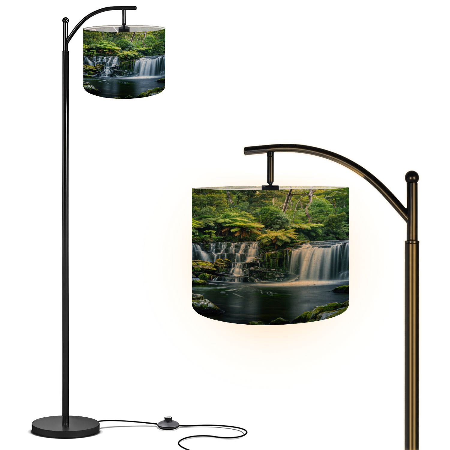 Arc Floor Lamp with Remote, Dimmable Bulb, Art Deco Arched Floor lamp ...